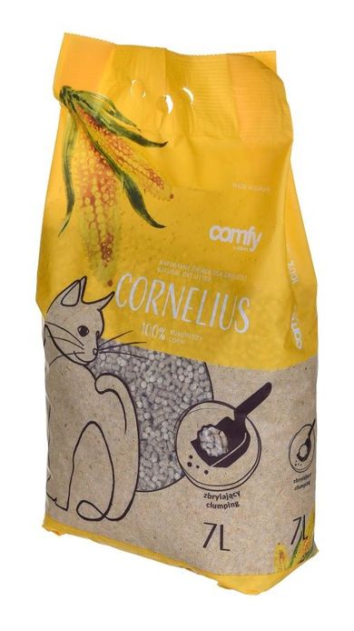 Comfy, Cornelius, żwirek dla kota, naturalny, kukurydziany, 7l - smyk.com