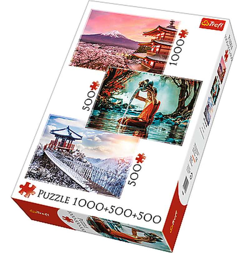 Trefl, Góra Fudżi, Mnich, Zima w Korei Południowej, puzzle 3w1, 2000 ...